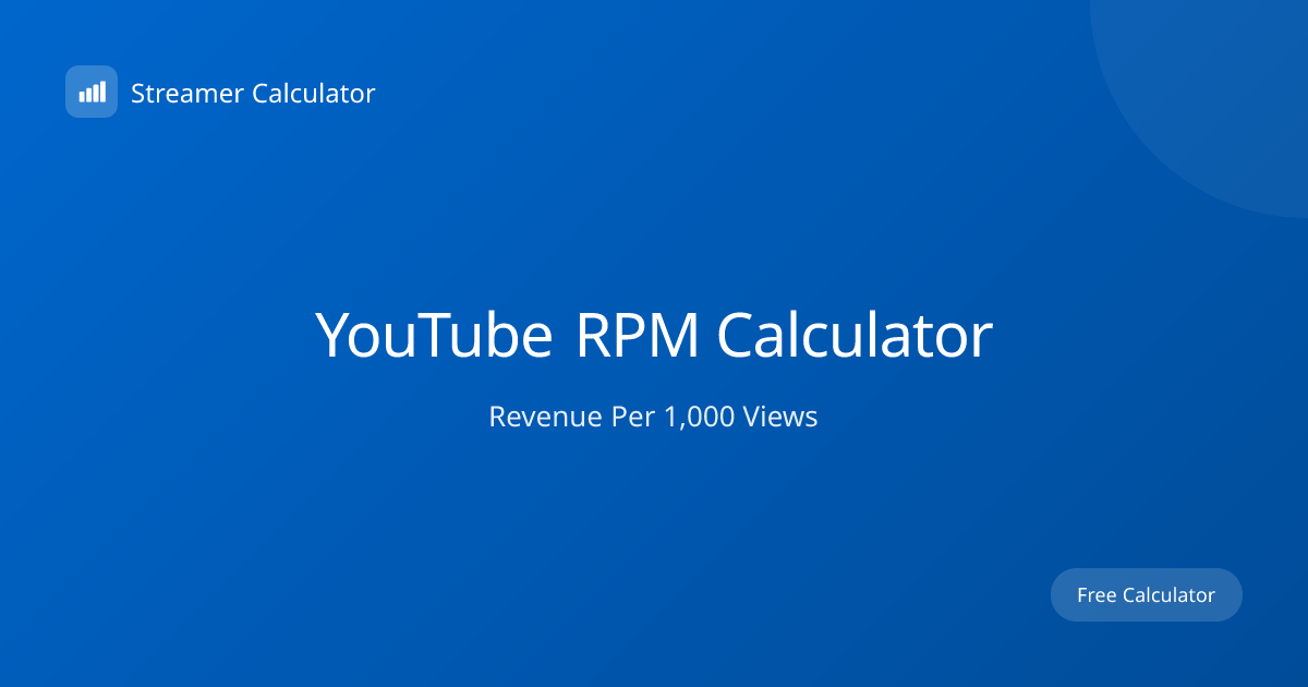 YouTube RPM Calculator - Calculate Revenue Per 1,000 Views